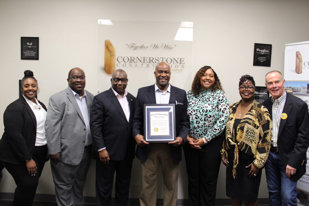 Mayor Hogsett awards Cornerstone Construction vendor of the month