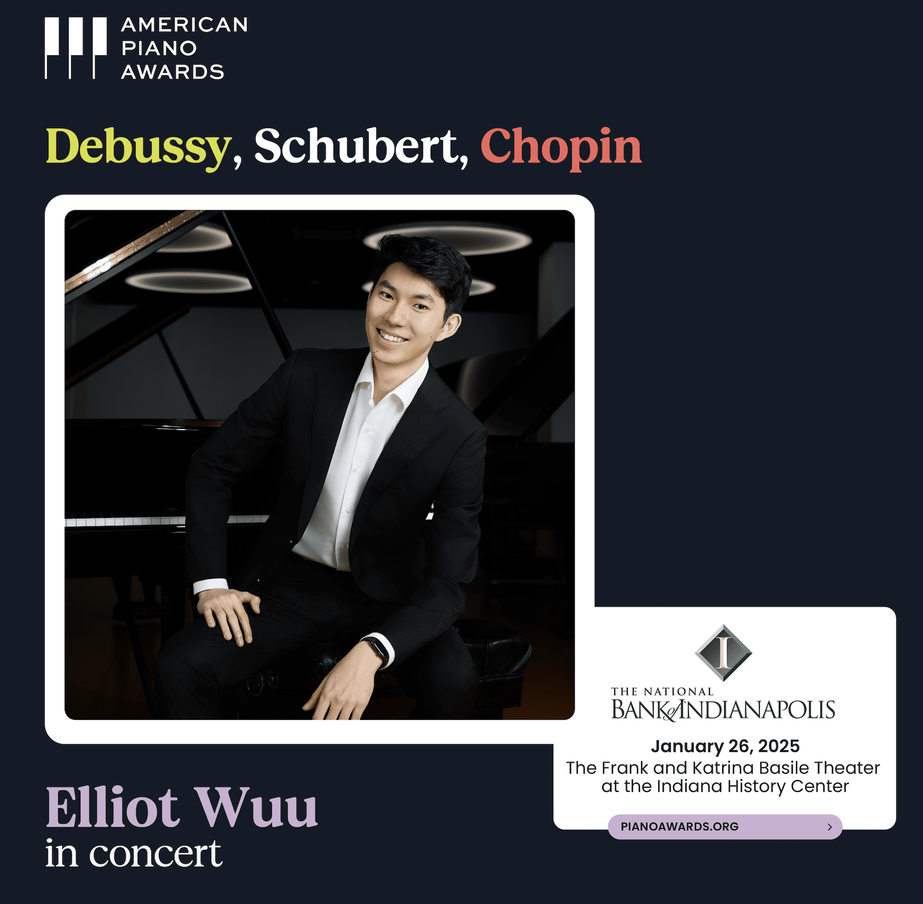 American Piano Awards finalist Elliot Wuu performs with the ...